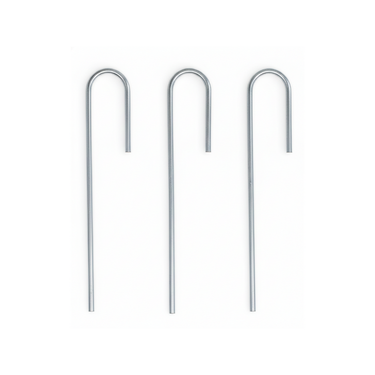 Galvanised Irrigation Pegs - J Shape - Heavy Duty Pipe Anchor (Pack of