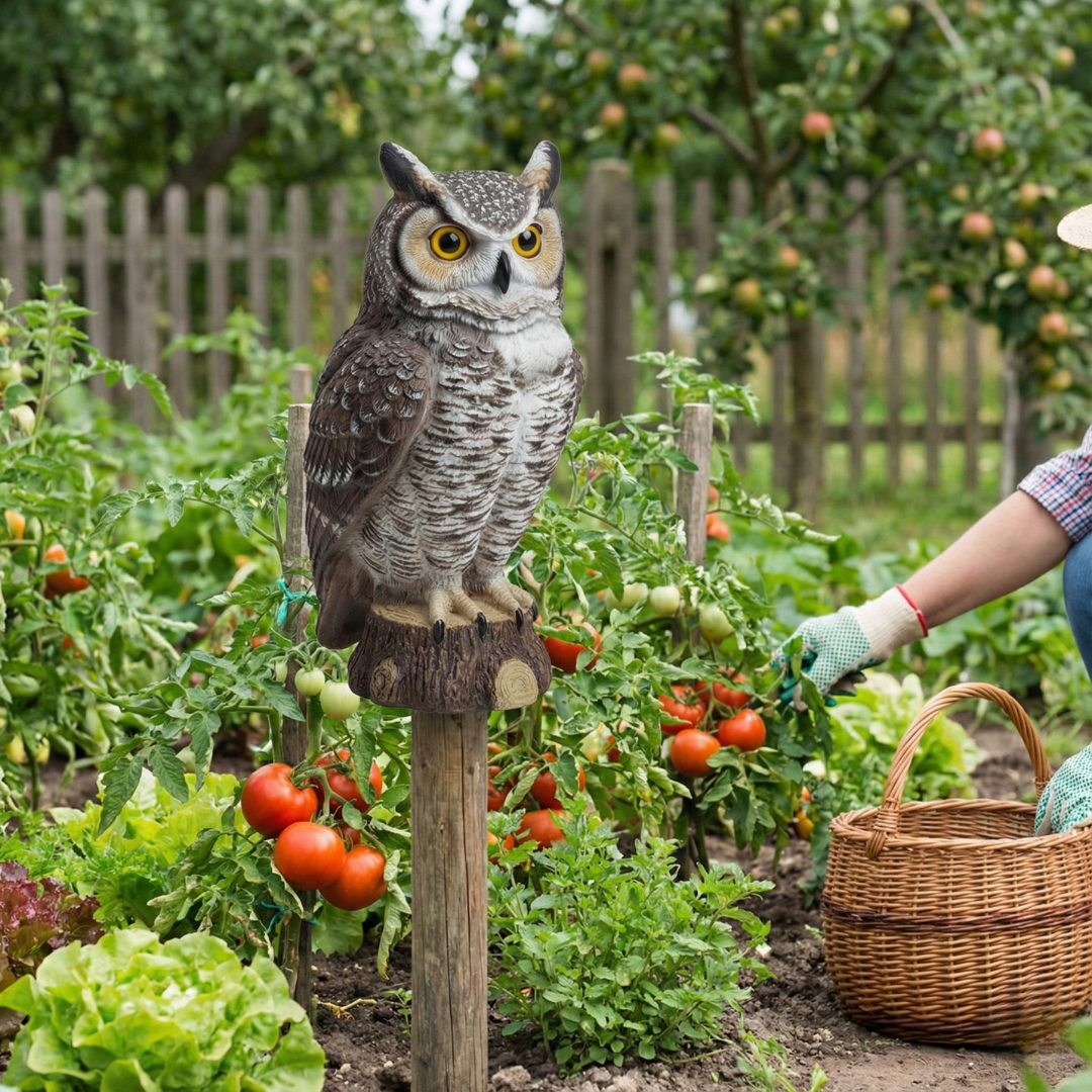 Owl Decoy – Lifelike Predator Deterrent for Gardens & Outdoor Areas