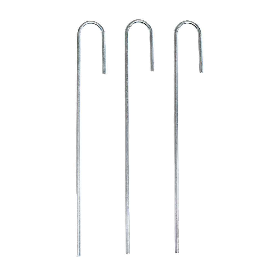 Galvanised Irrigation Pegs - J Shape - Heavy Duty Pipe Anchor (Pack of