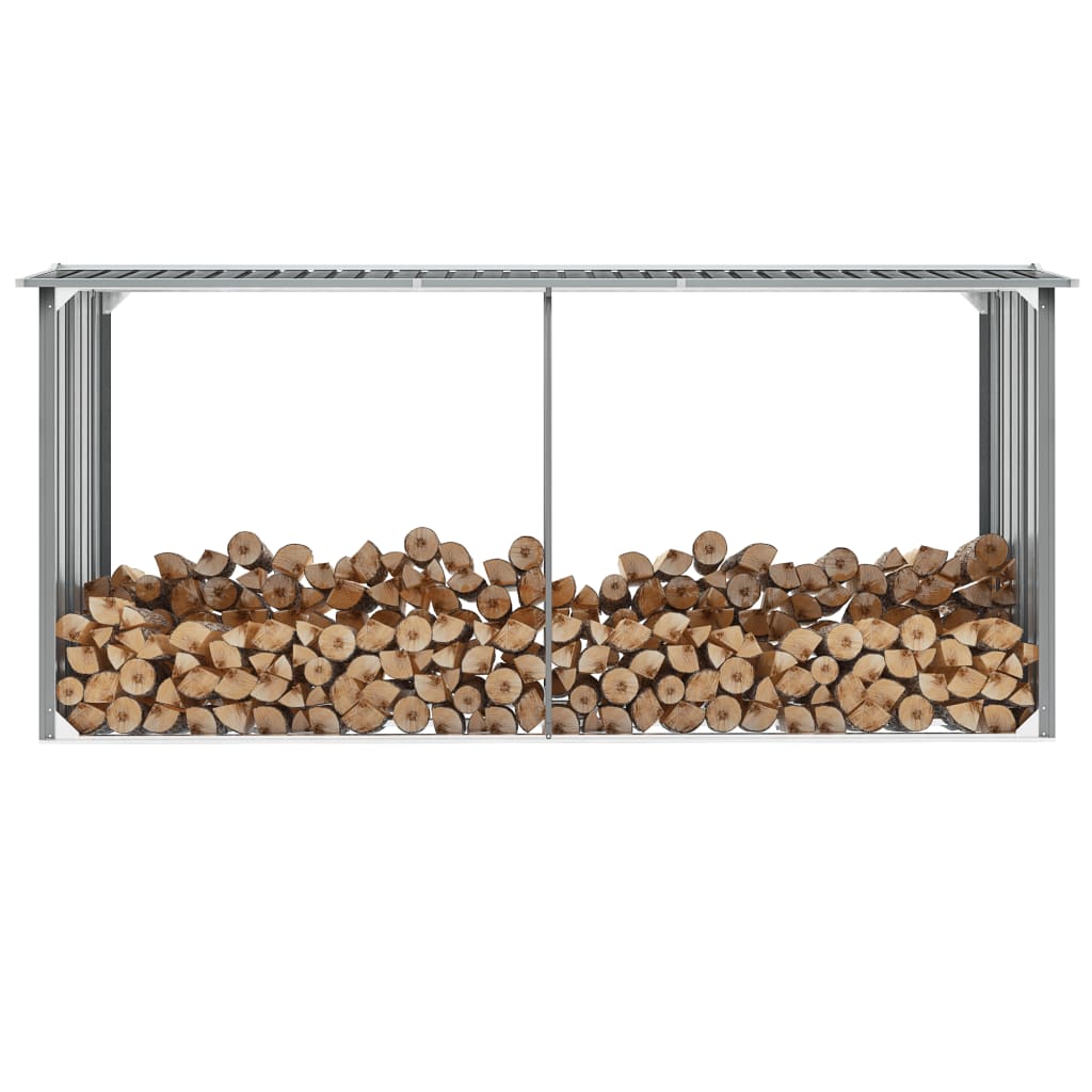 Log Storage Shed - 330 x 92 x 144/153 cm - Durable Firewood Storage ...