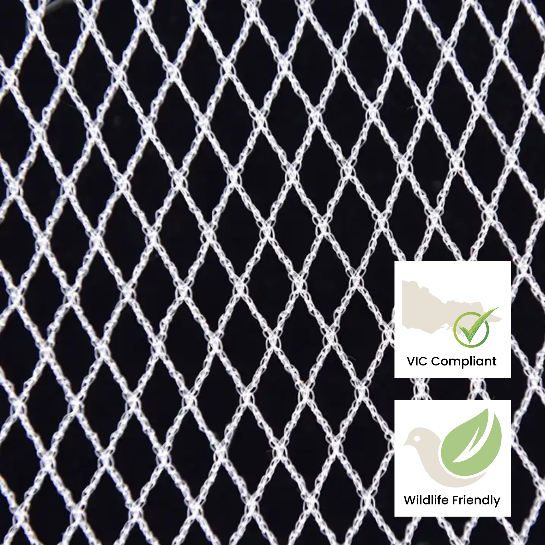 Wildlife Safe Bird Netting 5mm Diamond Mesh - White