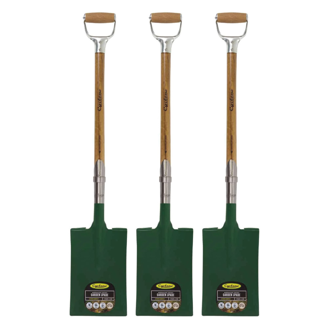 3 x Cyclone Garden Spade – Heavy Duty – Professional Australian Steel