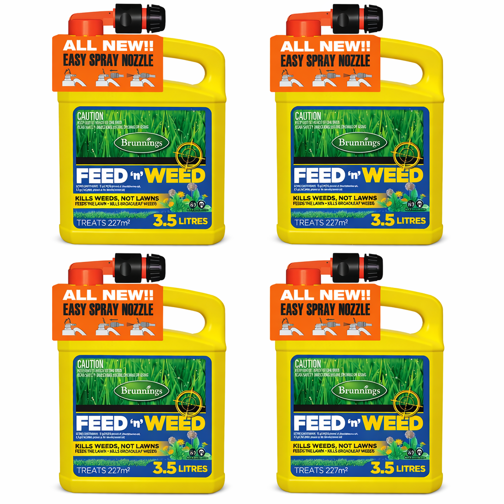 4 x Brunnings Feed n Weed Hose-On 3.5L – Large Scale Turf Care & Weed