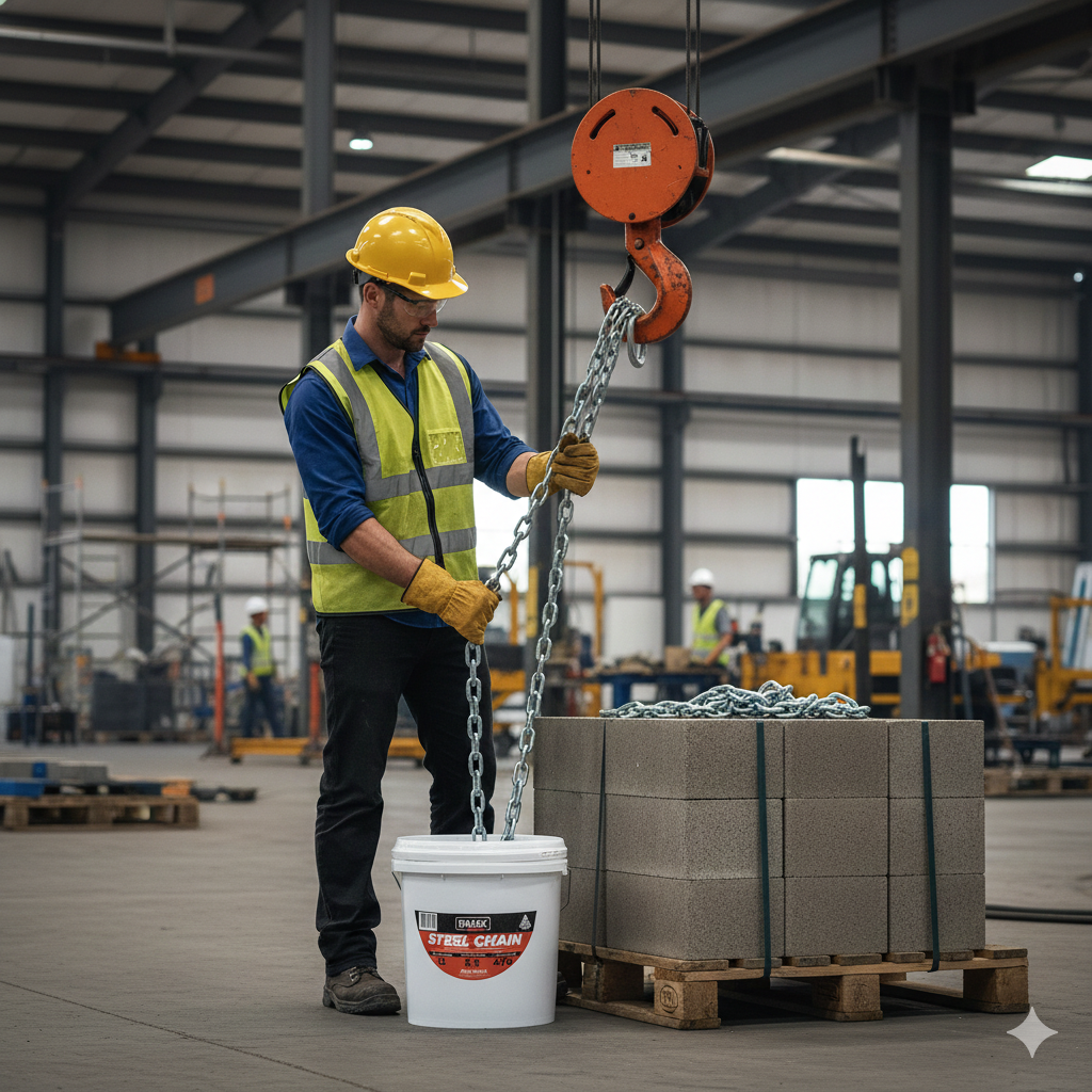 Steel Chain - 12mm x 25kg (Approx 8.5m) - Galvanised General Purpose U