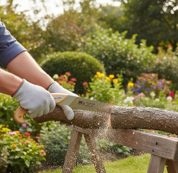 Ars Wood Handle Pruning Saw - 30cm Taper Ground Blade - Classic Profes