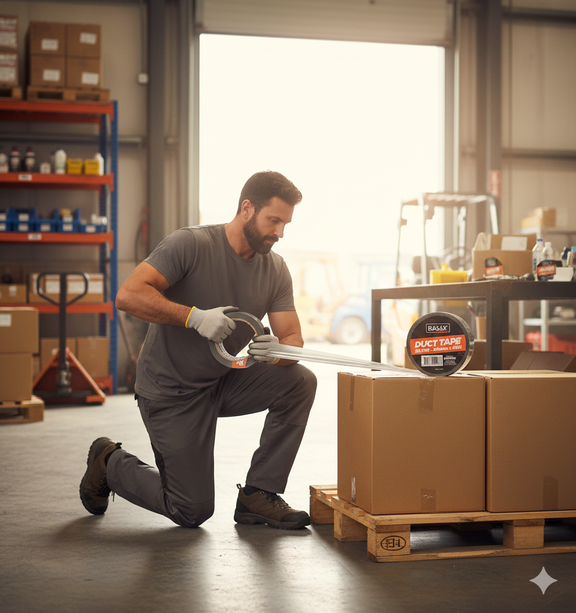 PVC Duct Tape - 48mm x 30m - High-Stretch Silver Adhesive for Joining,