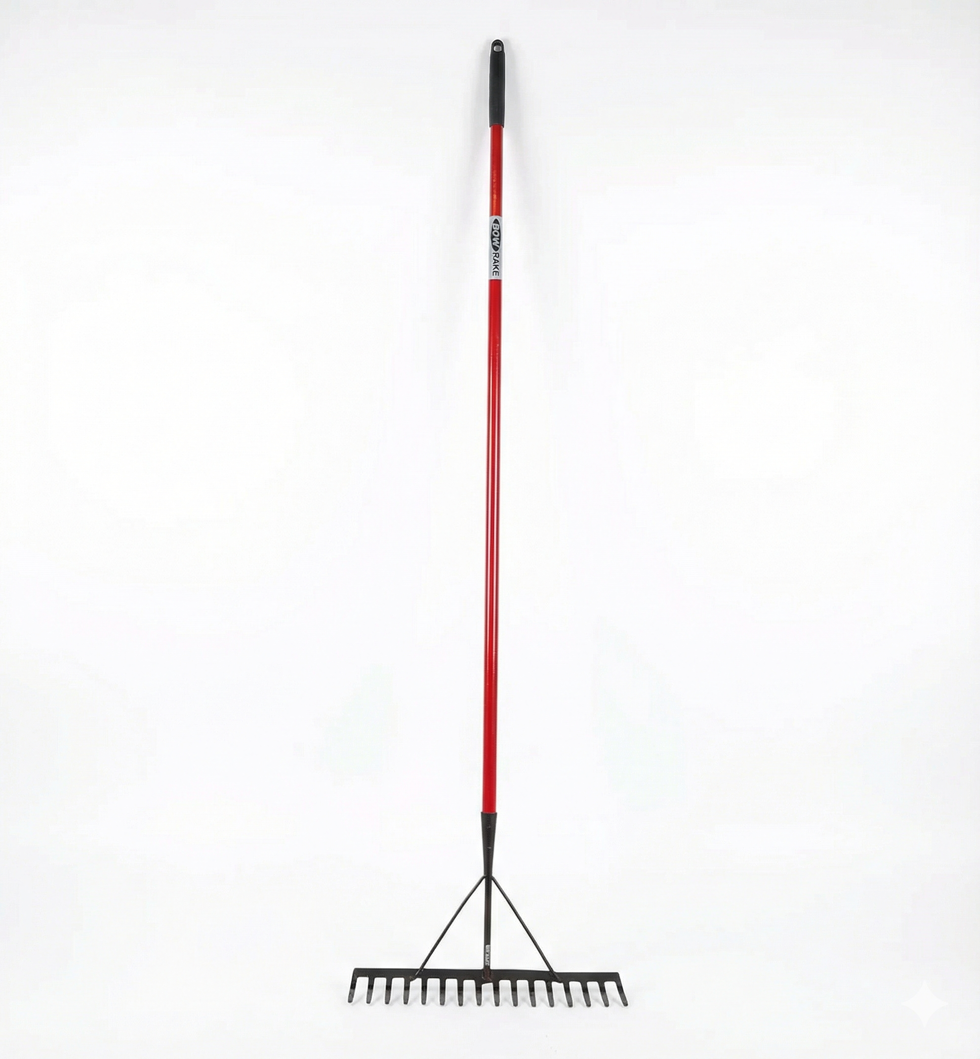 Heavy-Duty Bow Rake - 18 Teeth / Red Metal Handle - Garden Rake for Sp