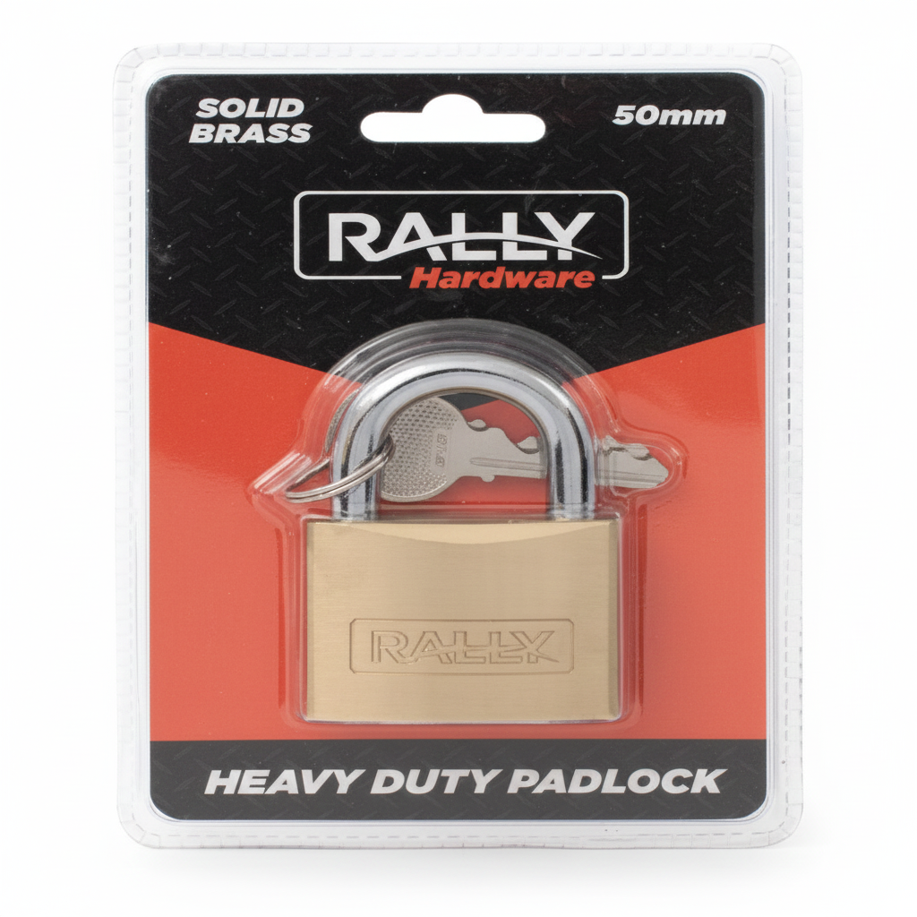 Security Padlock - 50mm - Heavy Duty Solid Brass Lock for High-Level S