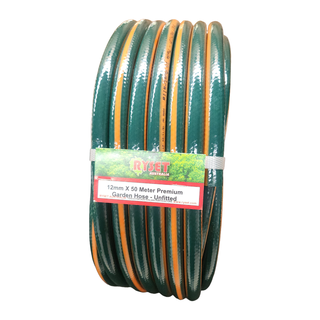 Ryset Premium Heavy Duty Garden Hose - 50m X 12mm, Unfitted, 3mm Wall