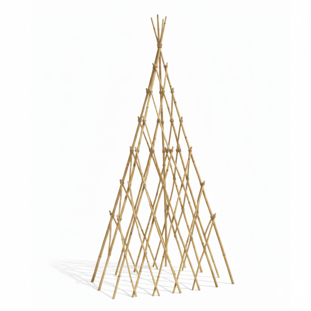 RYSET Bamboo Teepee Trellis - 1.8m Height - Pyramid Support for Climbi