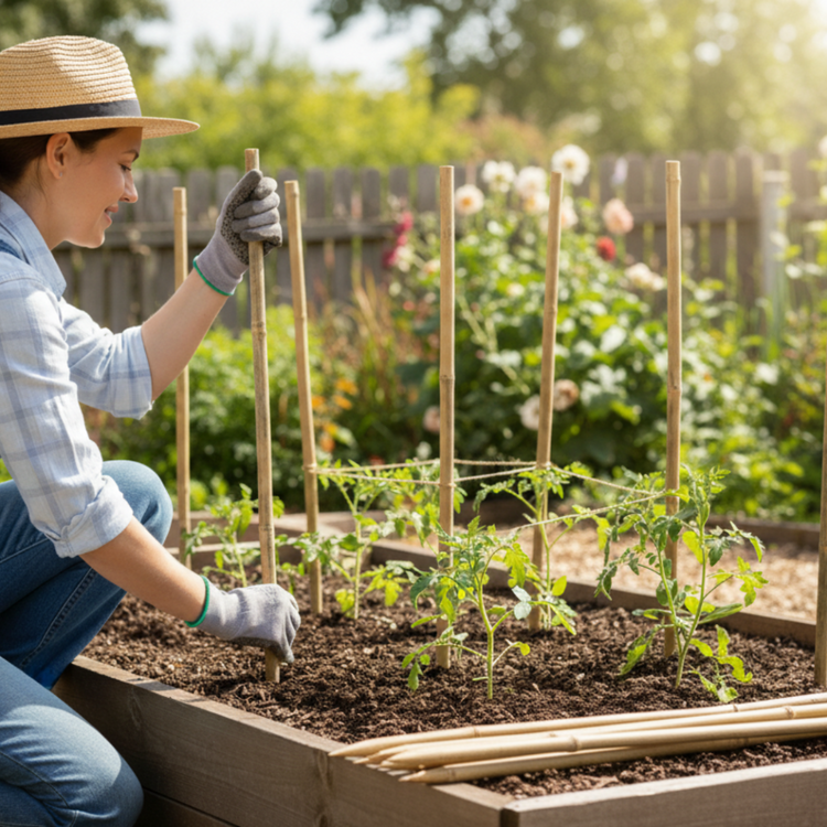 Solid Bamboo Tree Guard Stakes - 750mm & 900mm Lengths (10mm X 20mm Mi