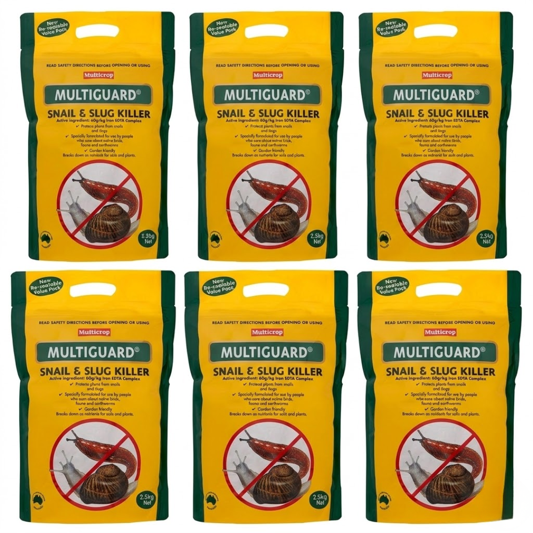6 x Multicrop - Multiguard Snail & Slug Pellets 2.5kg – High-Efficienc