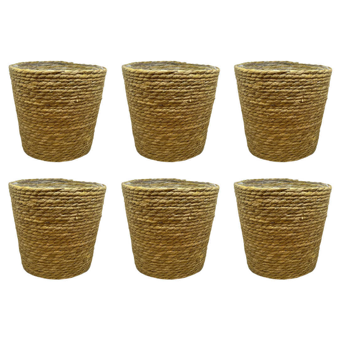 6 x Gardman La Vichitra Woven Basket - Artisanal Textured Indoor Plant