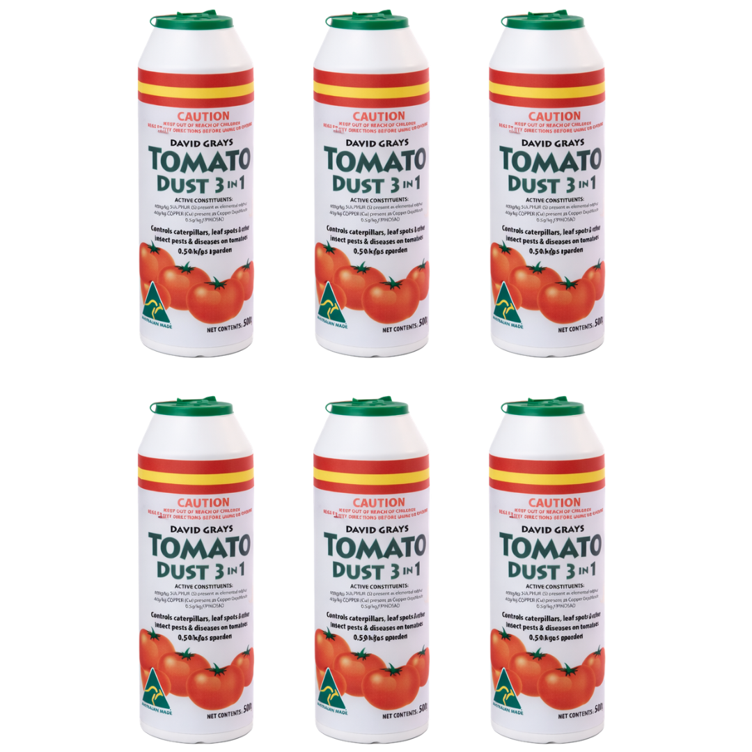 6x David Grays Tomato Dust 3-in-1 500g – Complete Protection for Edibl