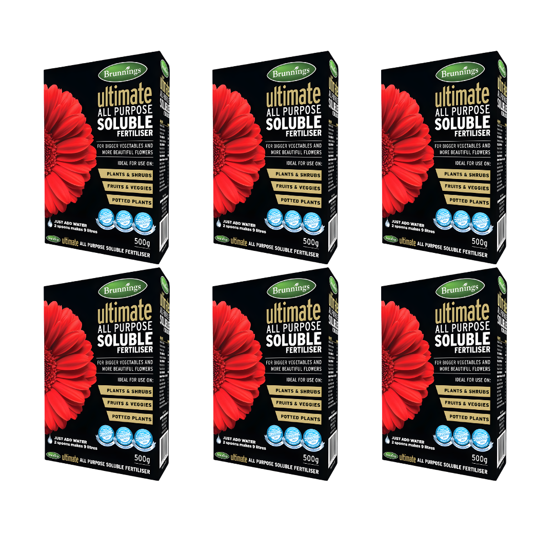 6 x Brunnings Ultimate All Purpose Soluble Fertiliser 500g - Fast-Acti