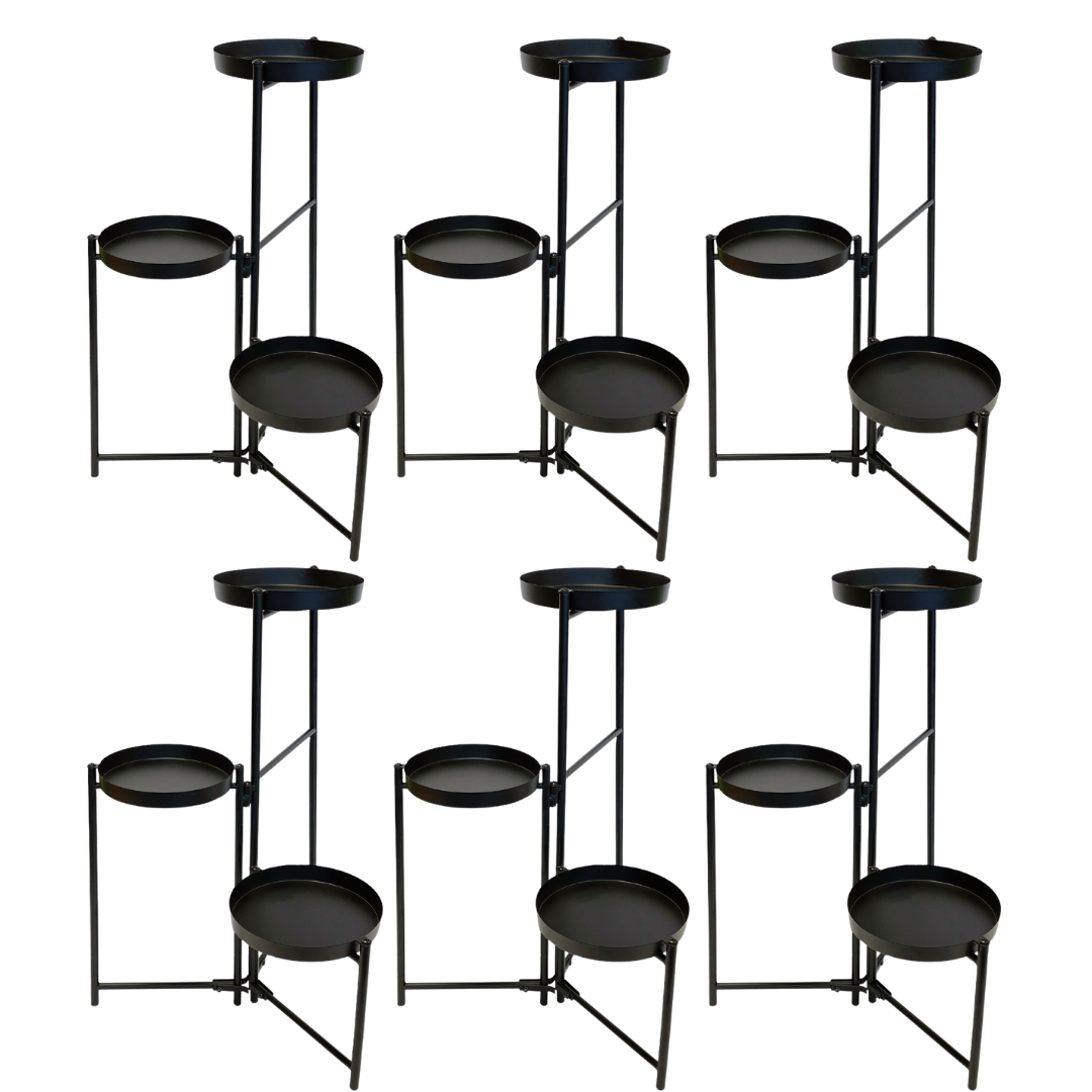 6 x Gardman Madril 3-Tier Plant Stand 60cm - Vertical Architectural Di