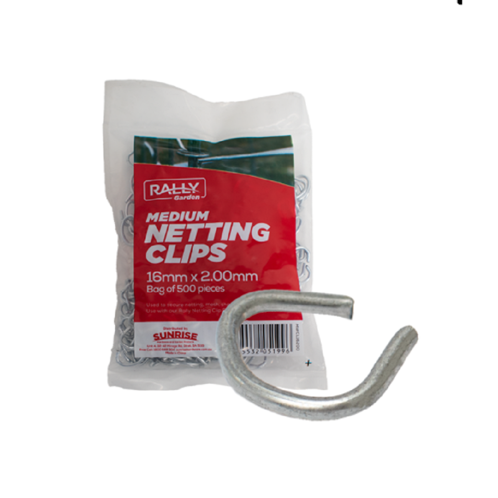 Rally Netting Clips - 19mm - Heavy Duty Galvanised C-Clips for Fencing