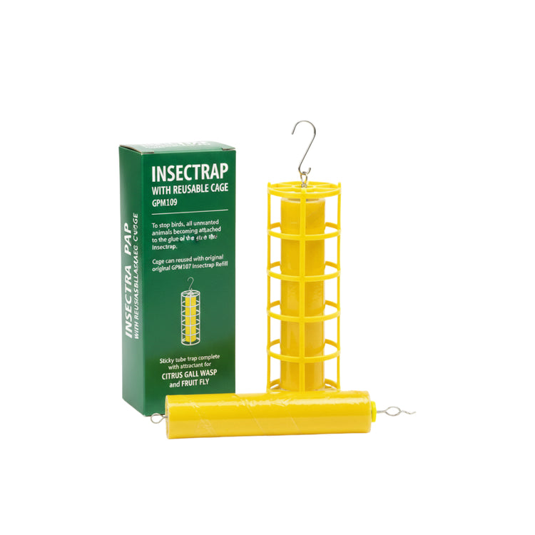 Insectrap with Reusable Cage – Complete Sticky Tube Trap for Citrus Ga