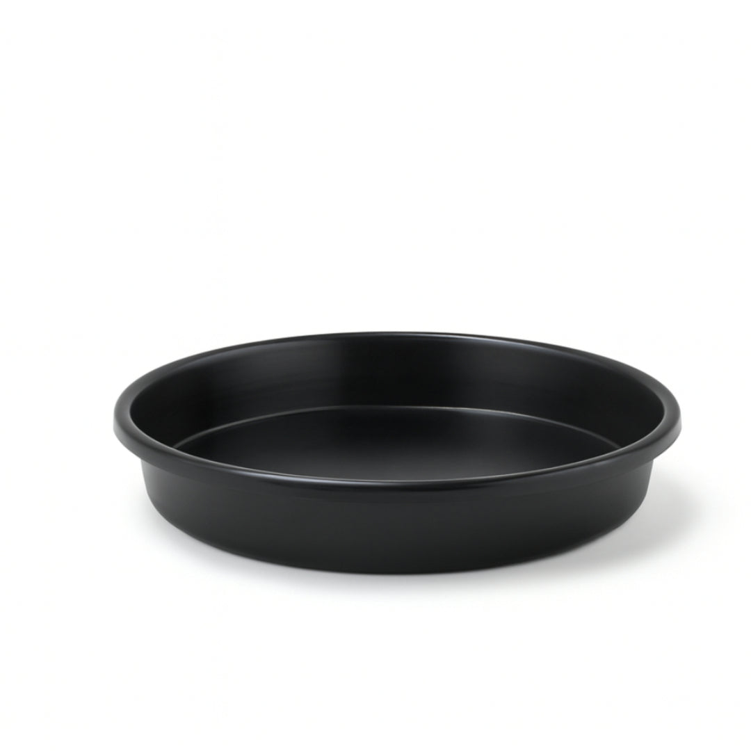 Black Plastic Saucer - 200mm Pot Compatibility - Heavy Duty Planter Dr