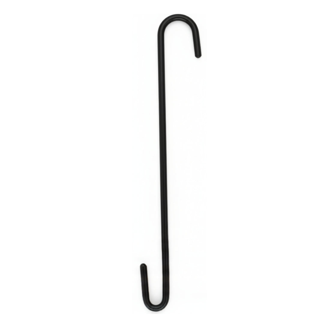Steel S Hook - 450mm x 6mm Diameter, Black Coated - Extra Long Heavy-D